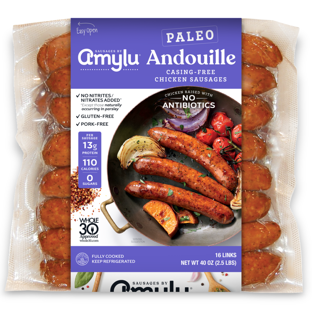 Paleo Andouille Chicken Sausage, Club Pack - Amylu Foods